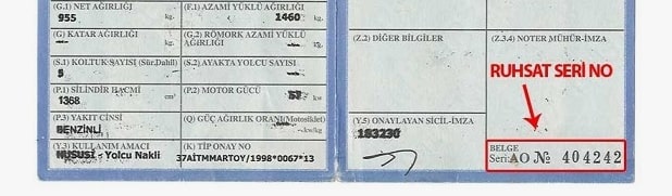 Ruhsat Seri No Nerede Yazar? Ruhsat Seri No Öğrenme 2024